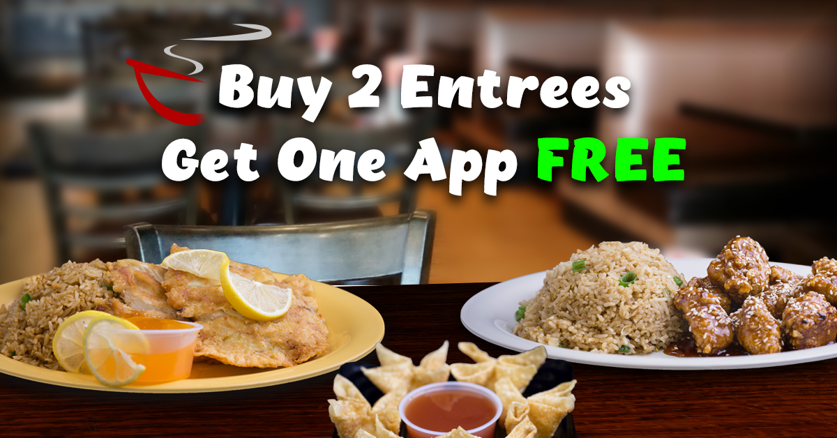 Buy 2 Entrees Get a Free App | Wok Inn Asian Cafe